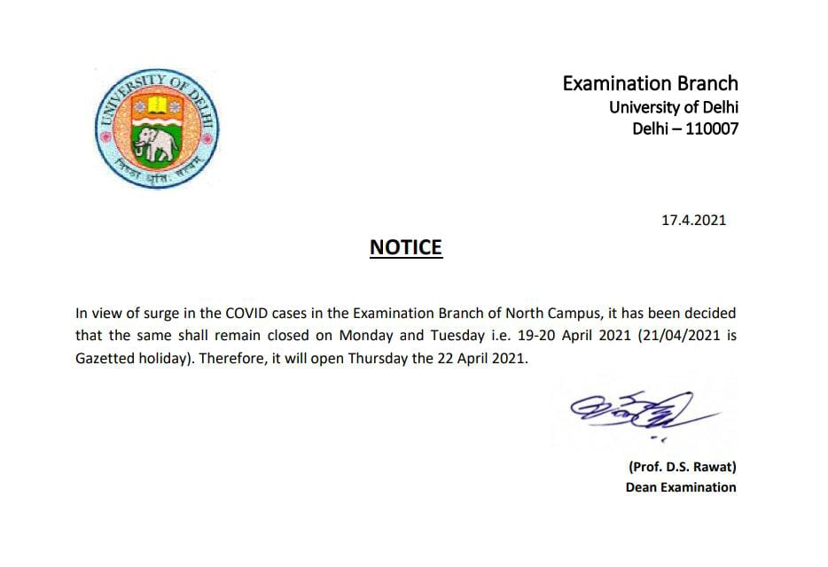 Delhi University’s North Campus Examination Branch Closed For 2 Days ...